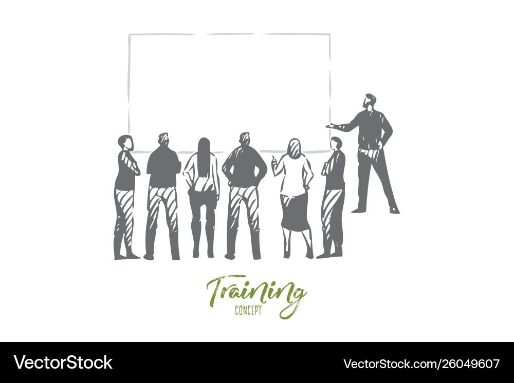 Training concept sketch isolated Royalty Free Vector Image