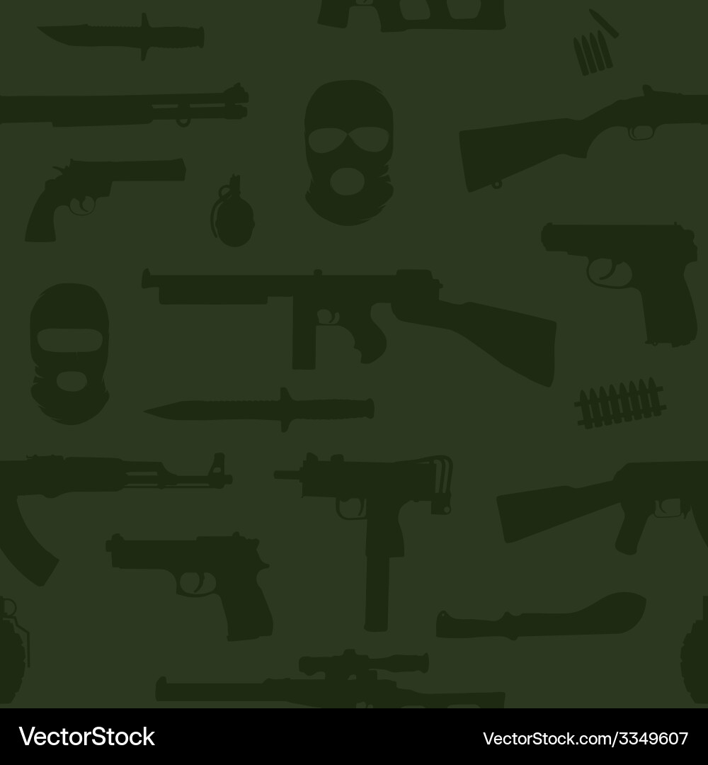 Weapon seamless pattern Royalty Free Vector Image