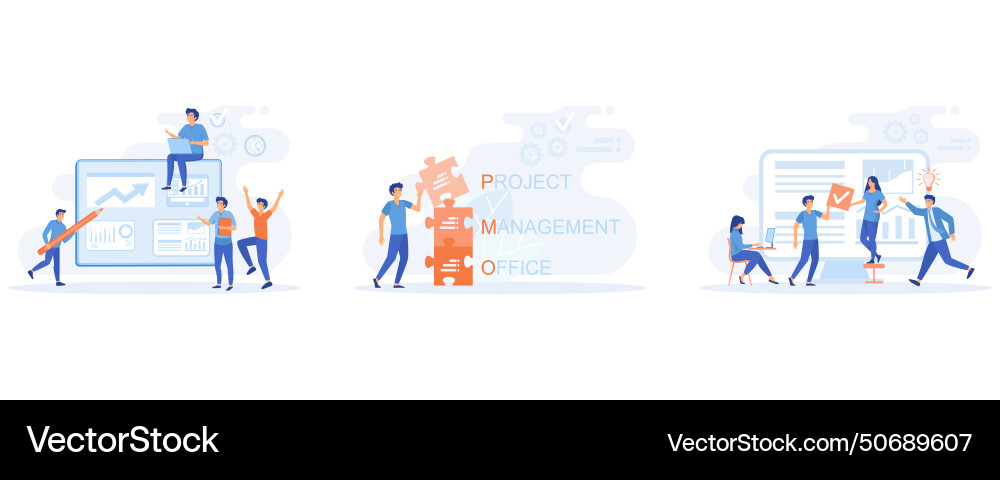 Workflow organization project management office Vector Image