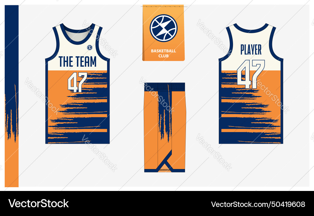 Basketball uniform mockup template design Vector Image