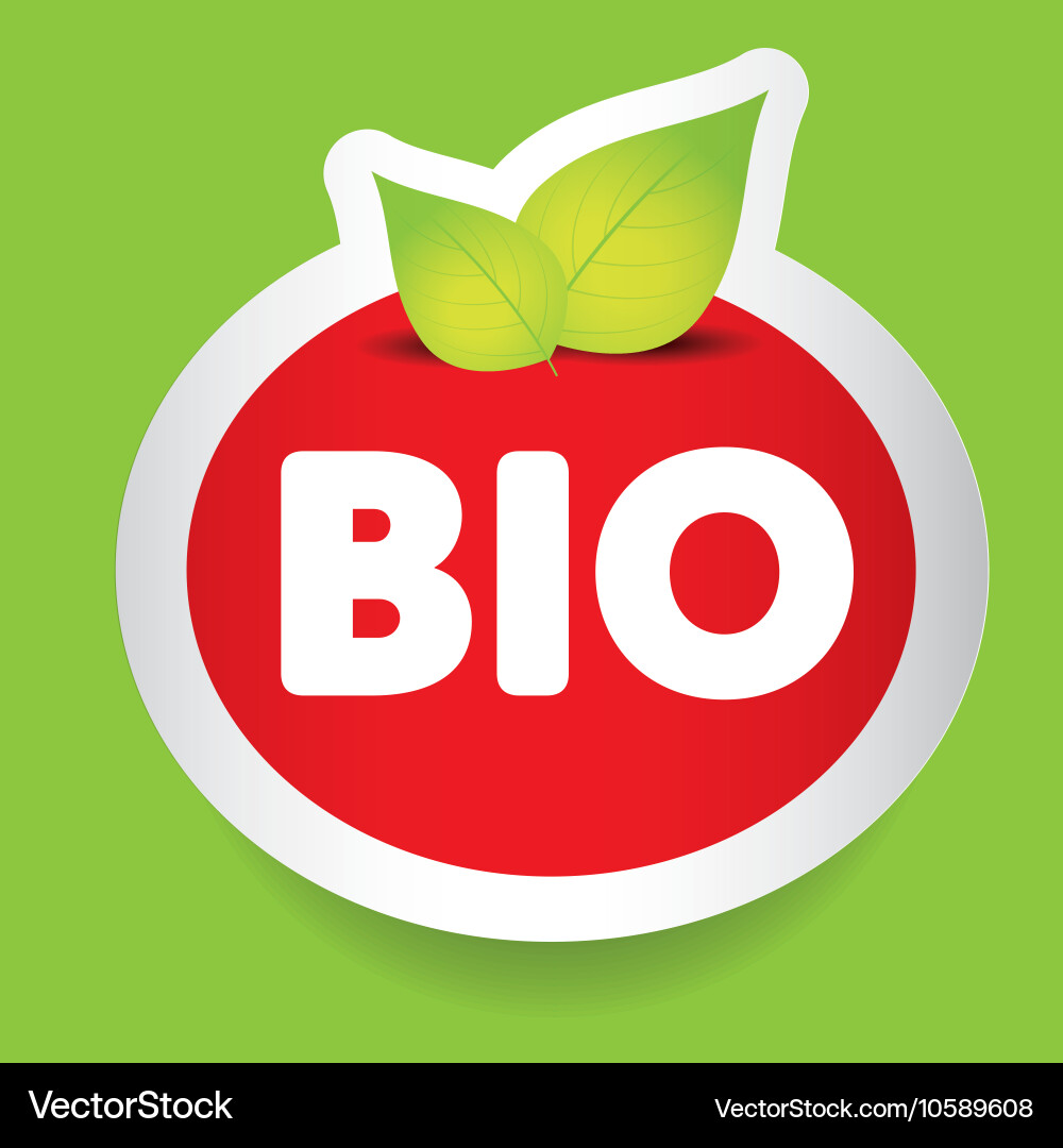 Bio food label Royalty Free Vector Image - VectorStock