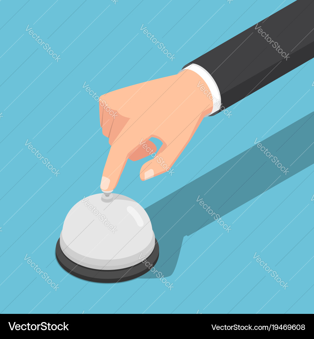 Businessman Ringing Service Bell Royalty Free Vector Image