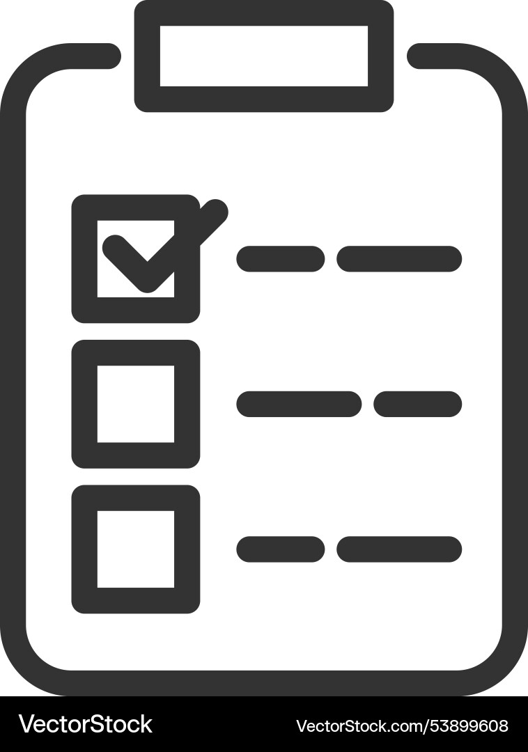 Checklist line icon survey form document sign Vector Image