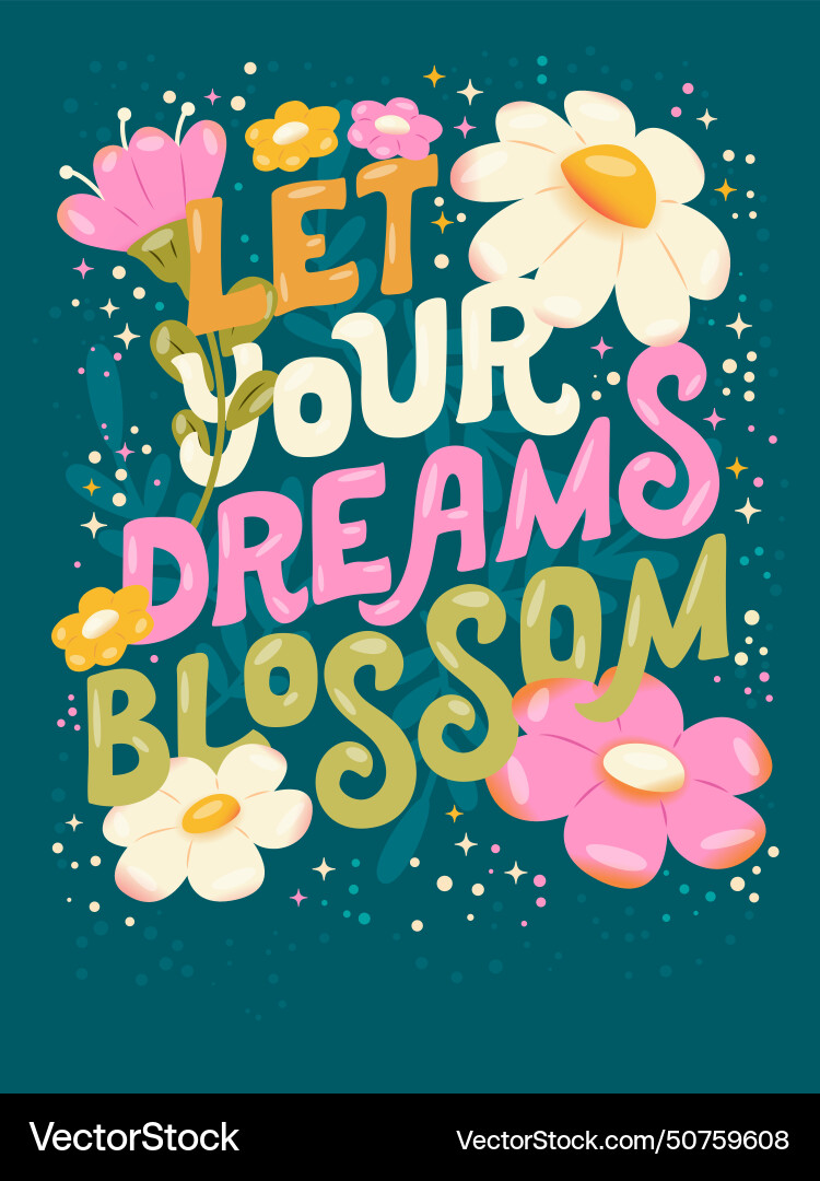 Colorful decorative hand lettered design Vector Image