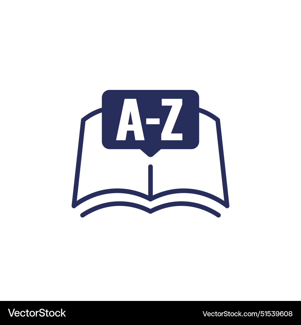 Dictionary or vocabulary book icon Royalty Free Vector Image