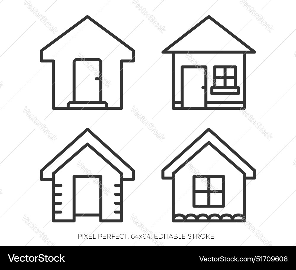 House line icons Royalty Free Vector Image - VectorStock