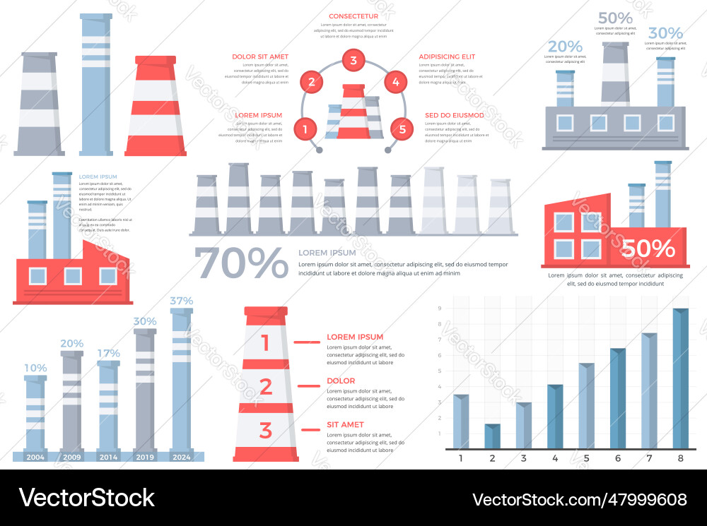 Industrial Factory Infographics Royalty Free Vector Image