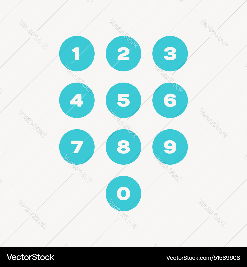 Set of 0-9 number icons Royalty Free Vector Image
