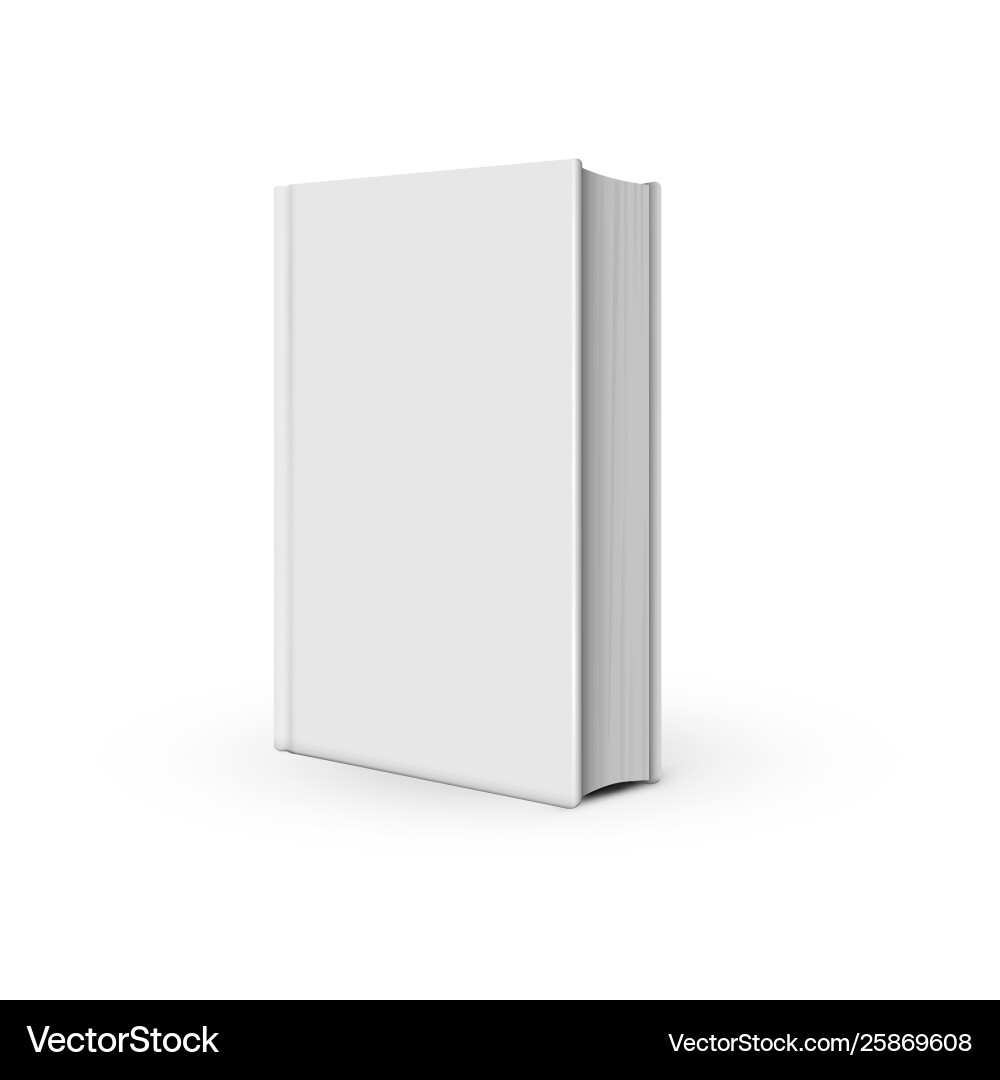 White Book Mockup - Realistic Royalty Free Vector Image