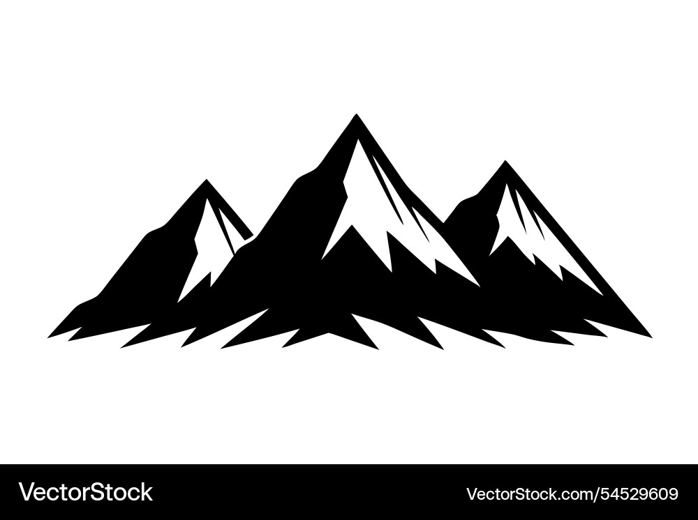 A mountain range with sharp peaks and deep Vector Image