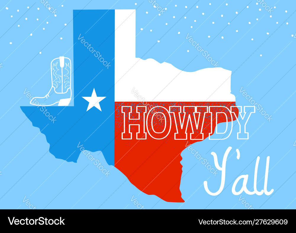 Christmas howdy texas american Royalty Free Vector Image