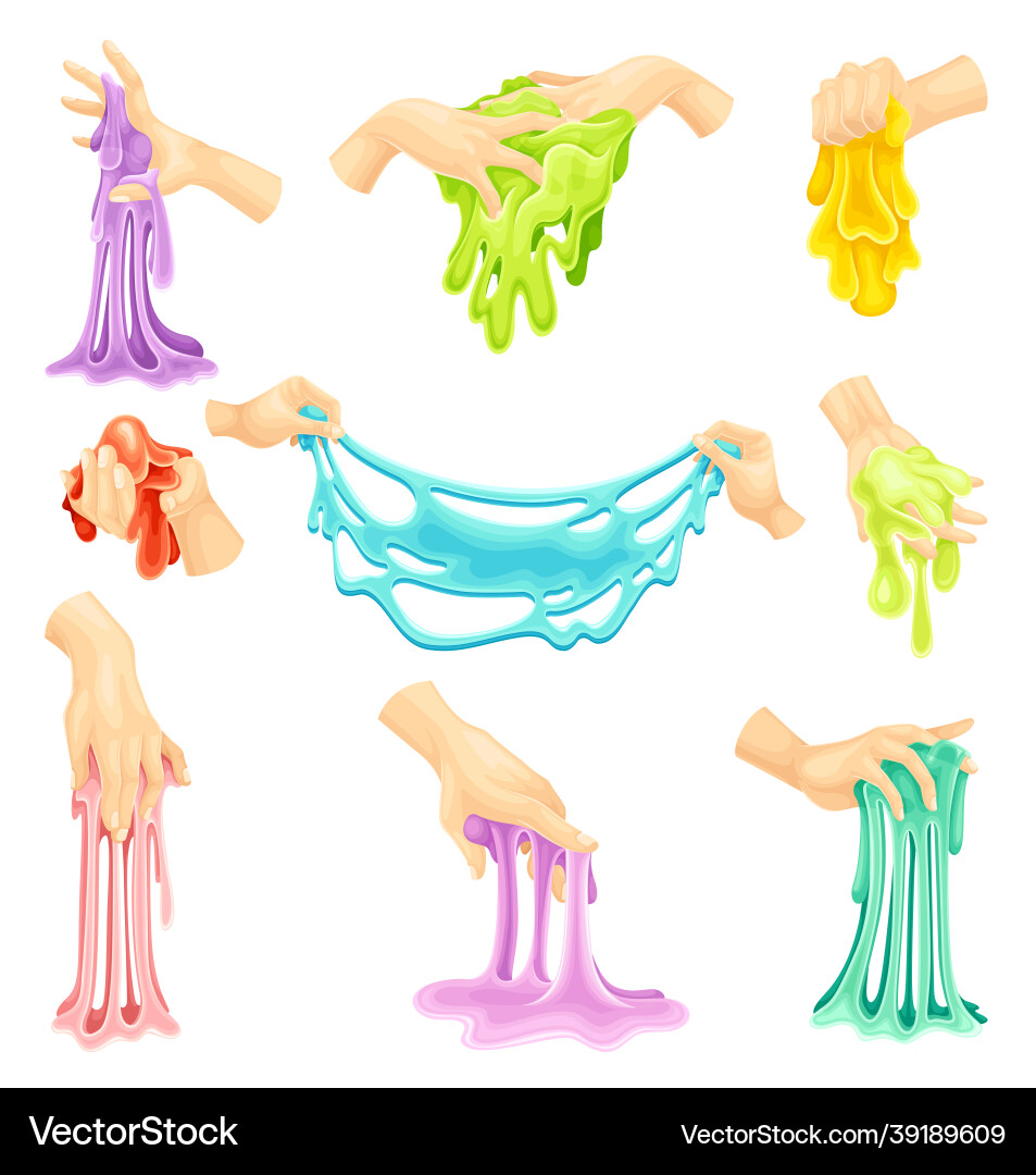 Colorful Slime Hand Toy Royalty Free Vector Image