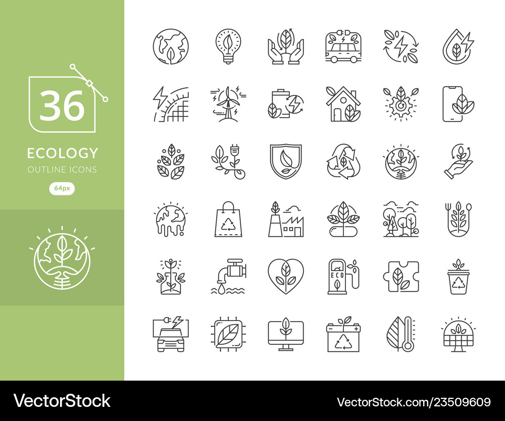 Eco-Friendly Icons Set Royalty Free Vector Image