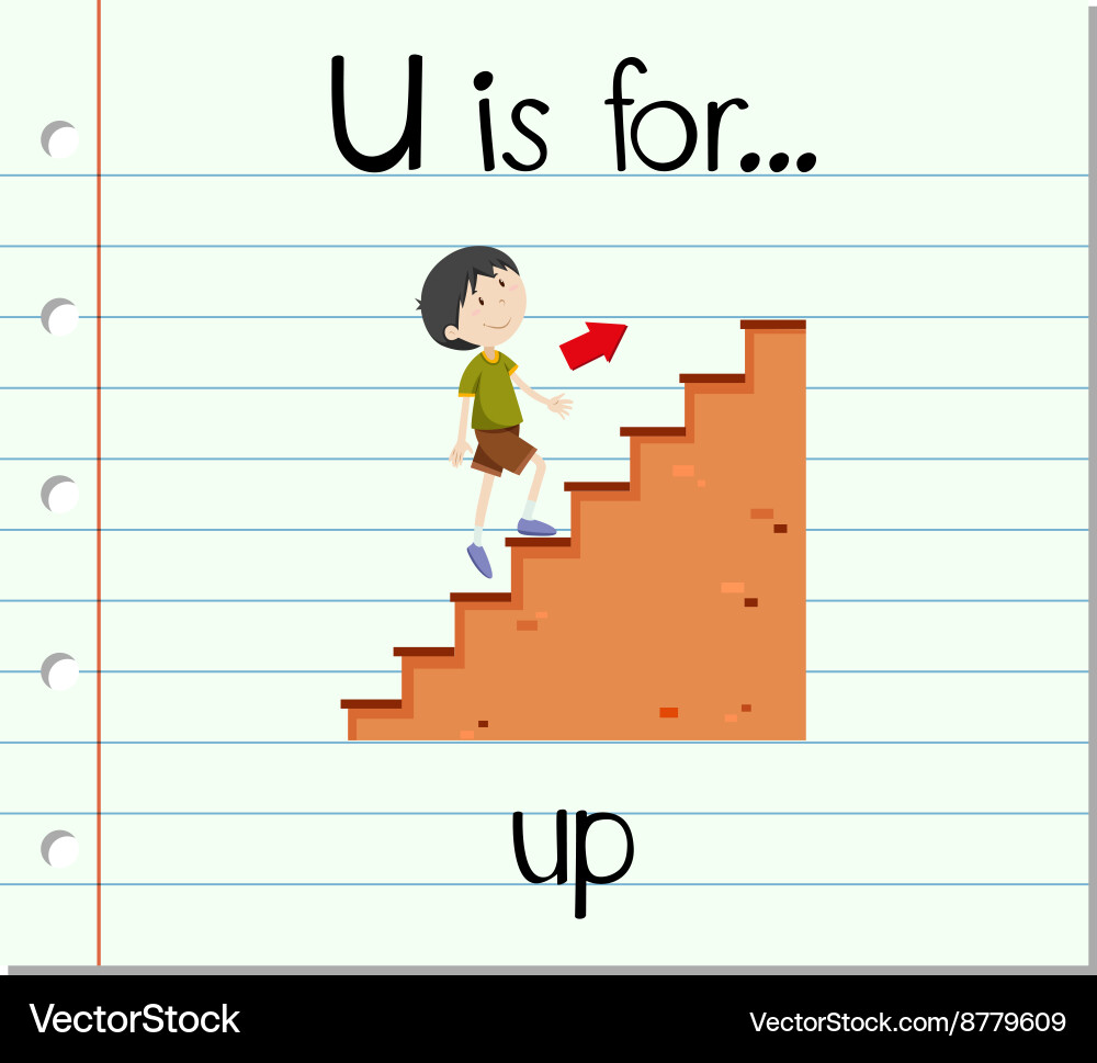 Flashcard letter u is for up Royalty Free Vector Image