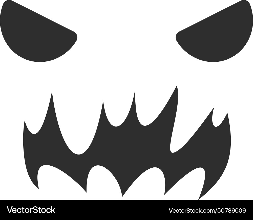Horror smile black silhouette carving spooky face Vector Image