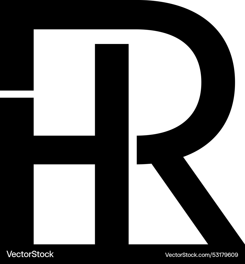 Hr rh logo Royalty Free Vector Image - VectorStock