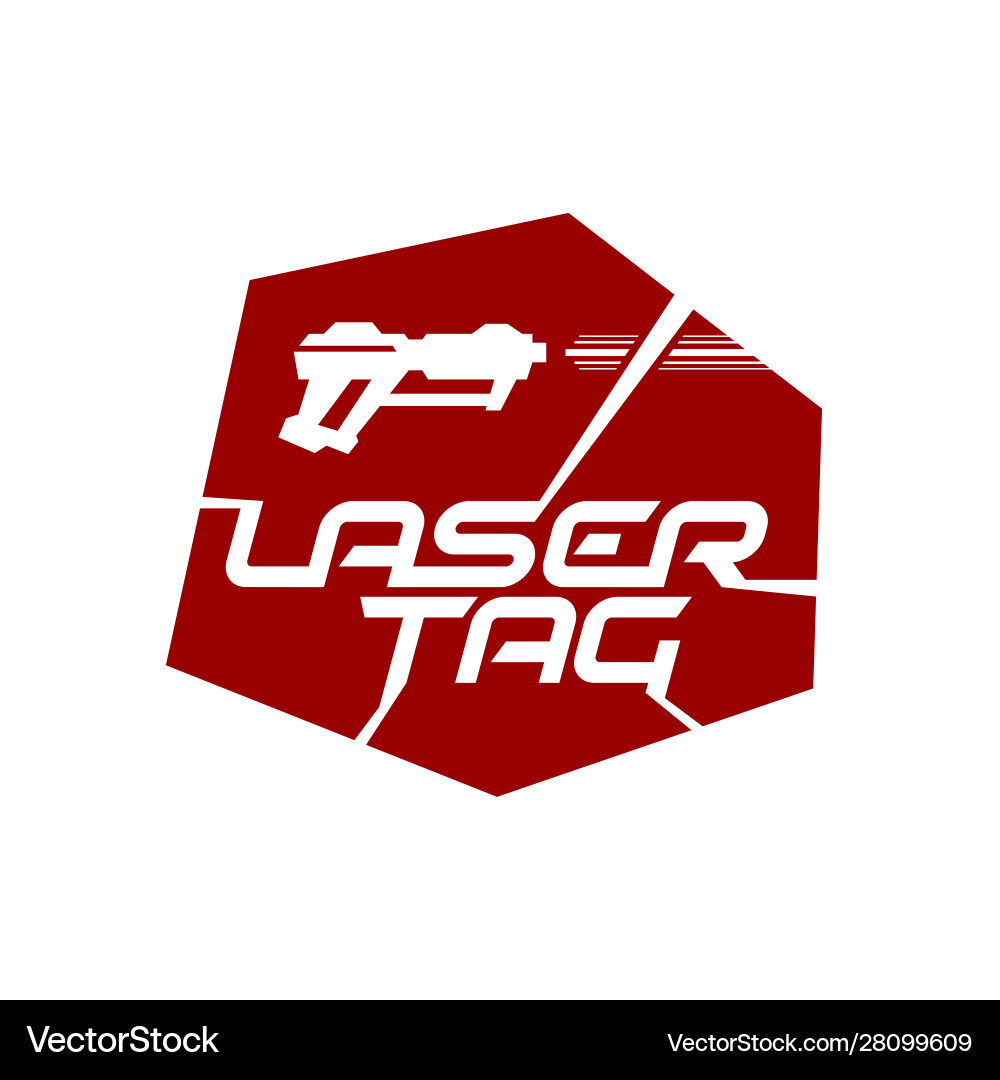 Laser tag game logo with playing gun silhouette Vector Image