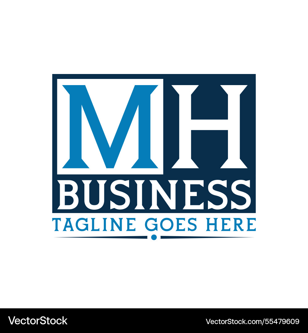 Mh logo letter business design Royalty Free Vector Image