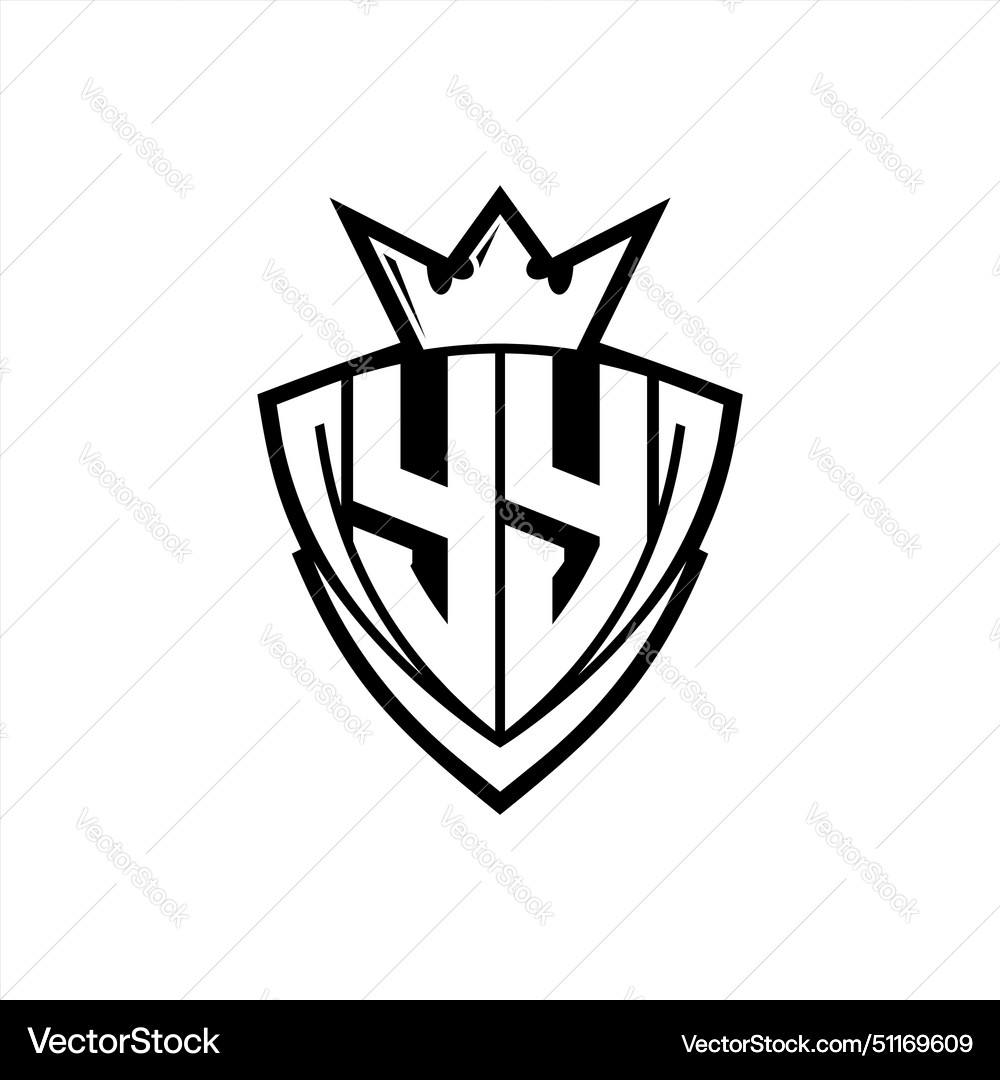 Yy letter logo with sharp triangle shield shape Vector Image
