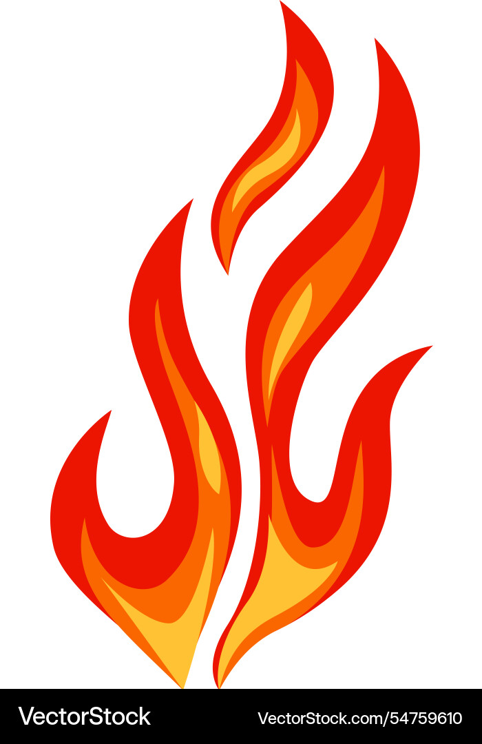 Cartoon flames are rising creating Royalty Free Vector Image