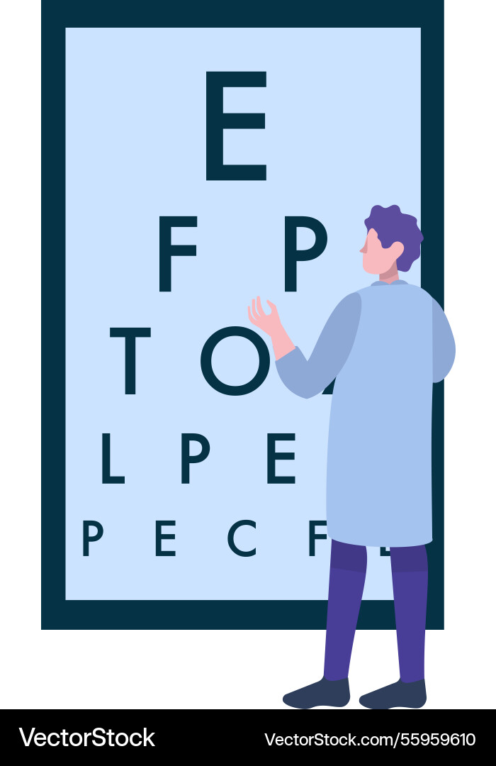 Eye vision icon ophthalmologist does eyesight test