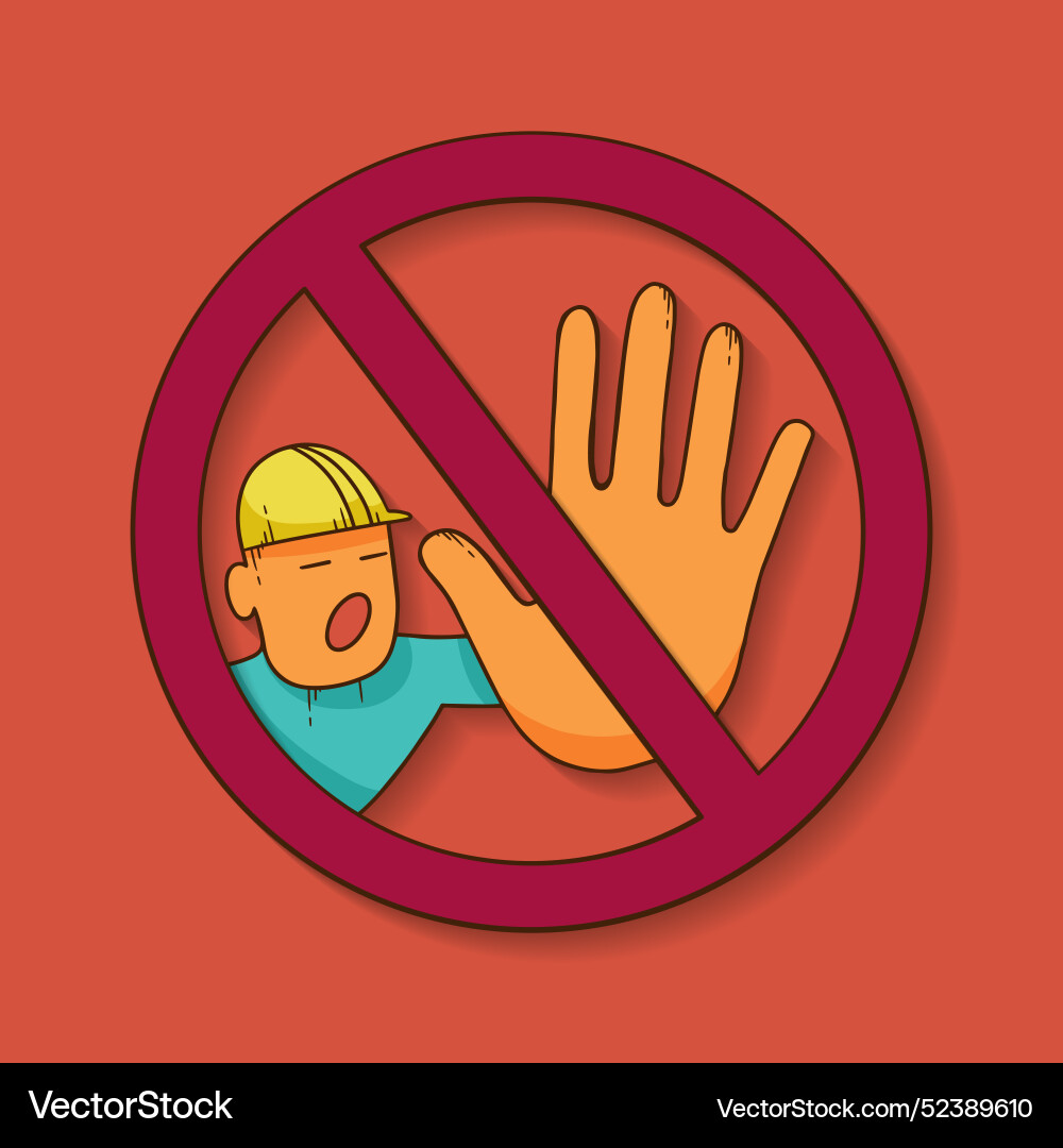 Hand drawn do not enter sign Royalty Free Vector Image