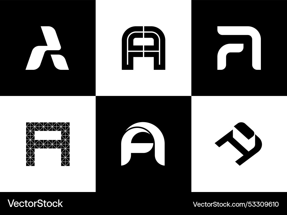 Letter a fonts and logo design Royalty Free Vector Image