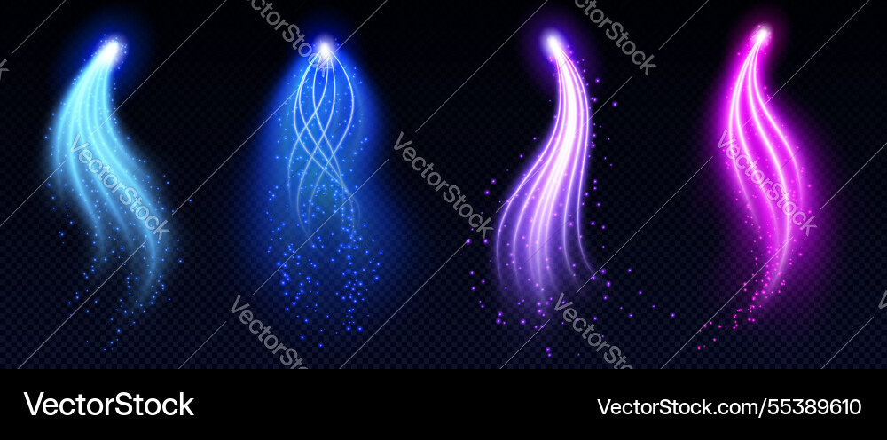 Magic glowing light arrows set Royalty Free Vector Image