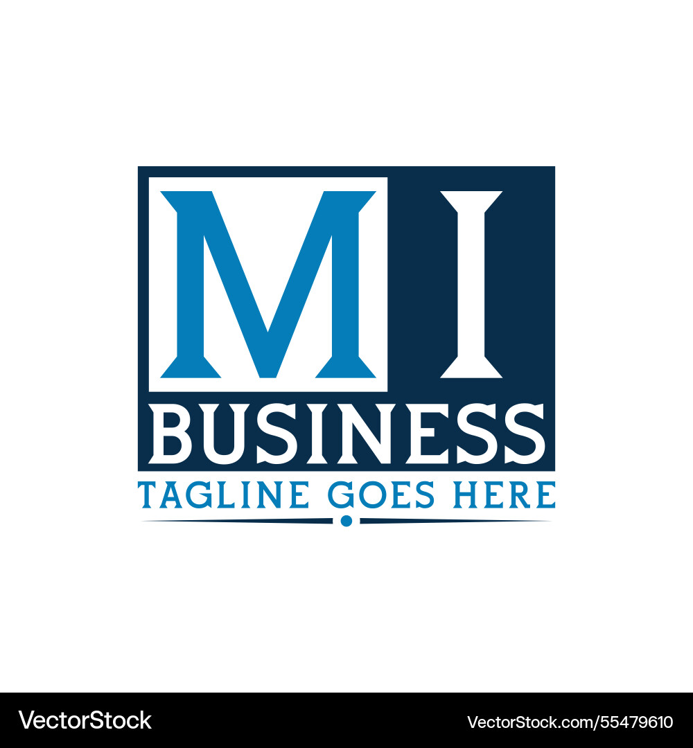 Mi logo letter business design – Royalty-Free Vector | VectorStock