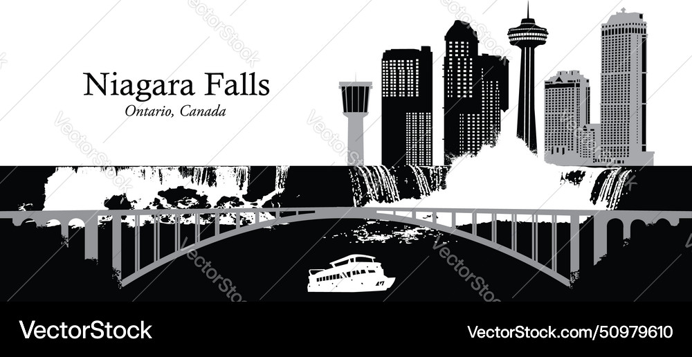 Niagara falls ontario skyline Royalty Free Vector Image