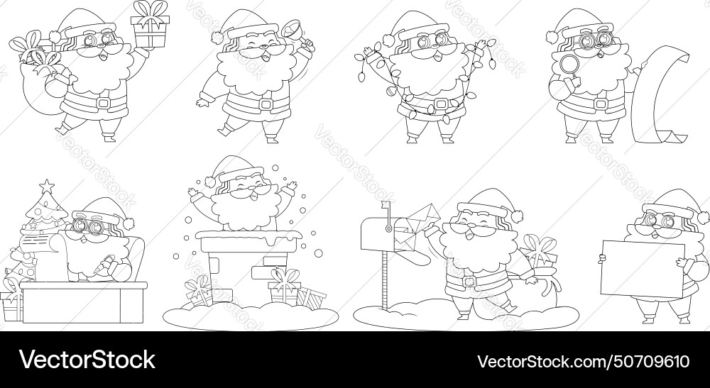 Outlined santa claus cartoon character Royalty Free Vector