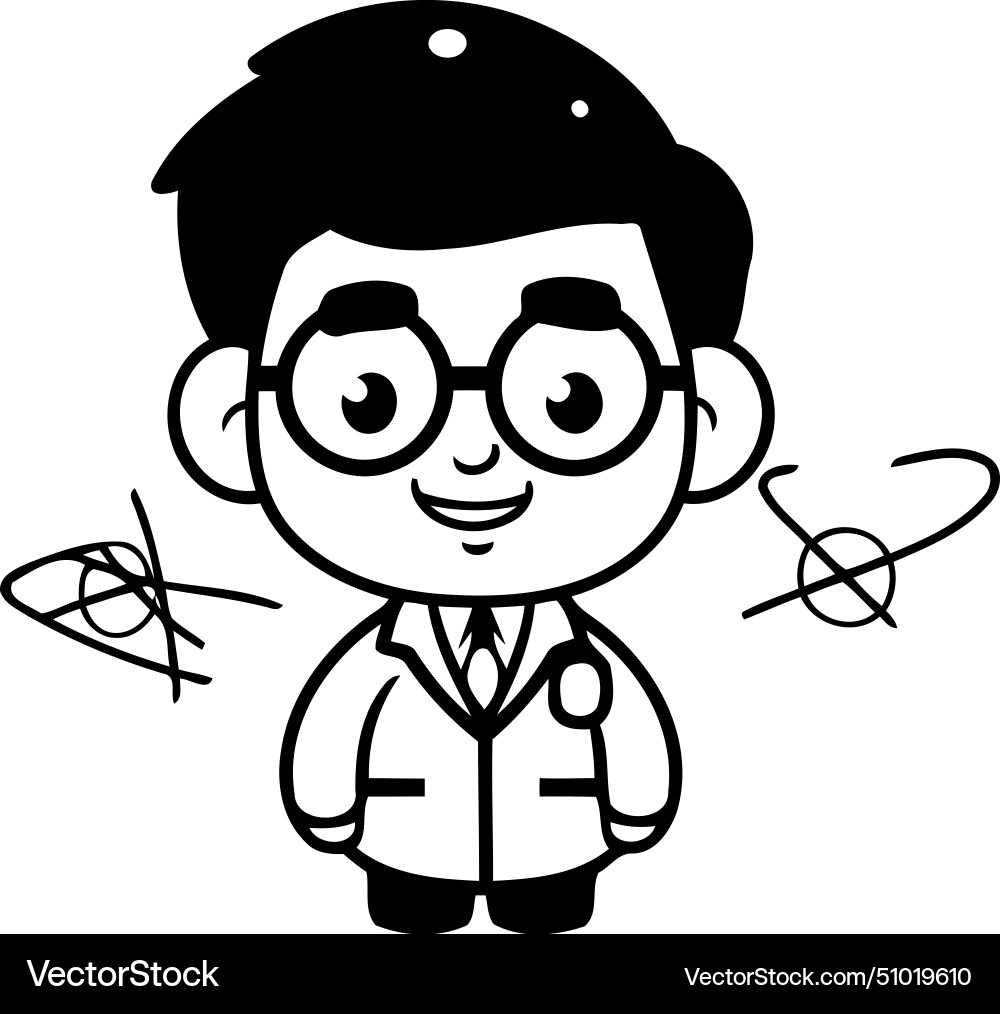 Scientist doctor cartoon character science Vector Image