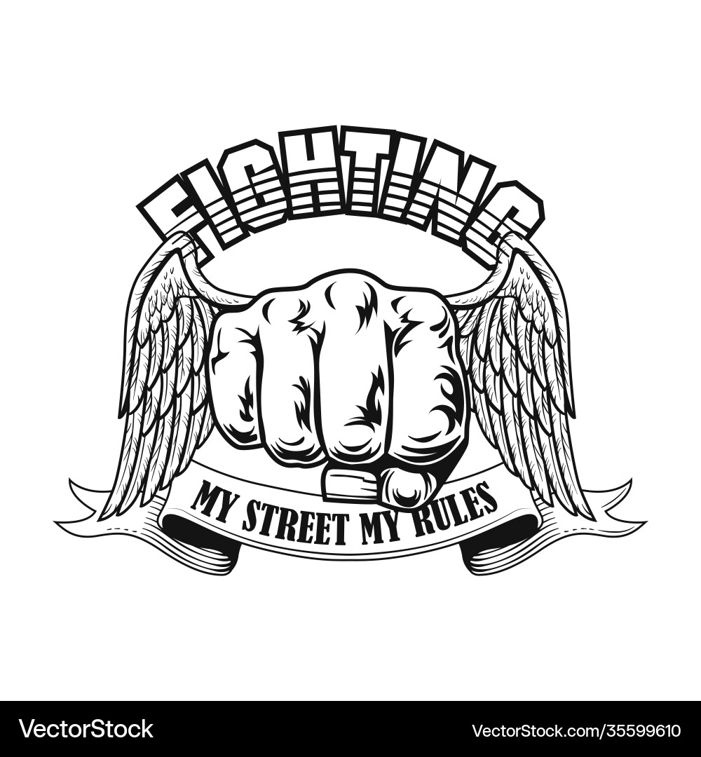 Street fighter badge Royalty Free Vector Image