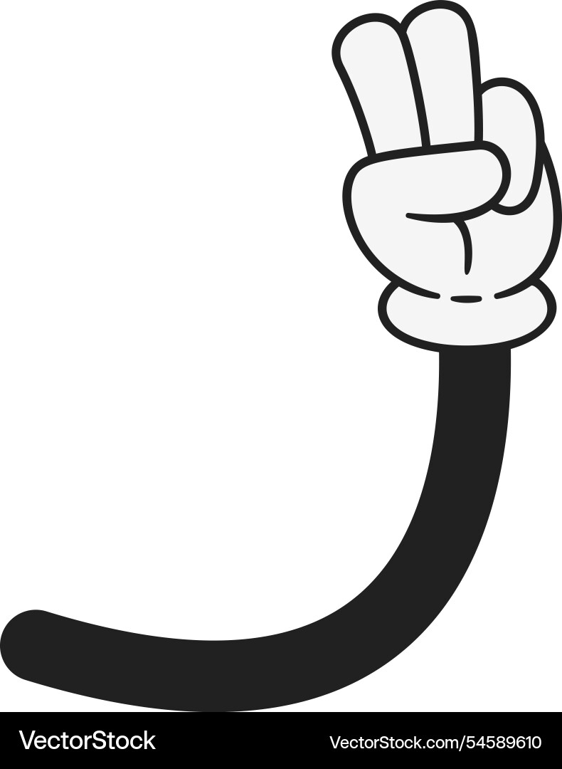Two finger comic hand gesture Royalty Free Vector Image