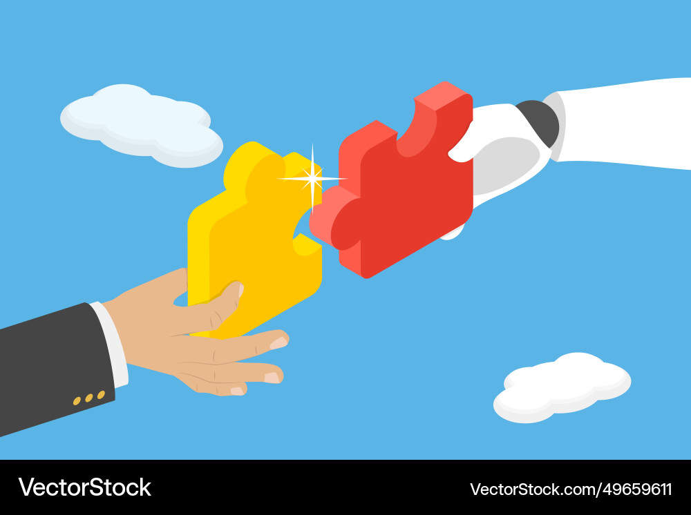 3d Isometric Flat Of Ai Royalty Free Vector Image