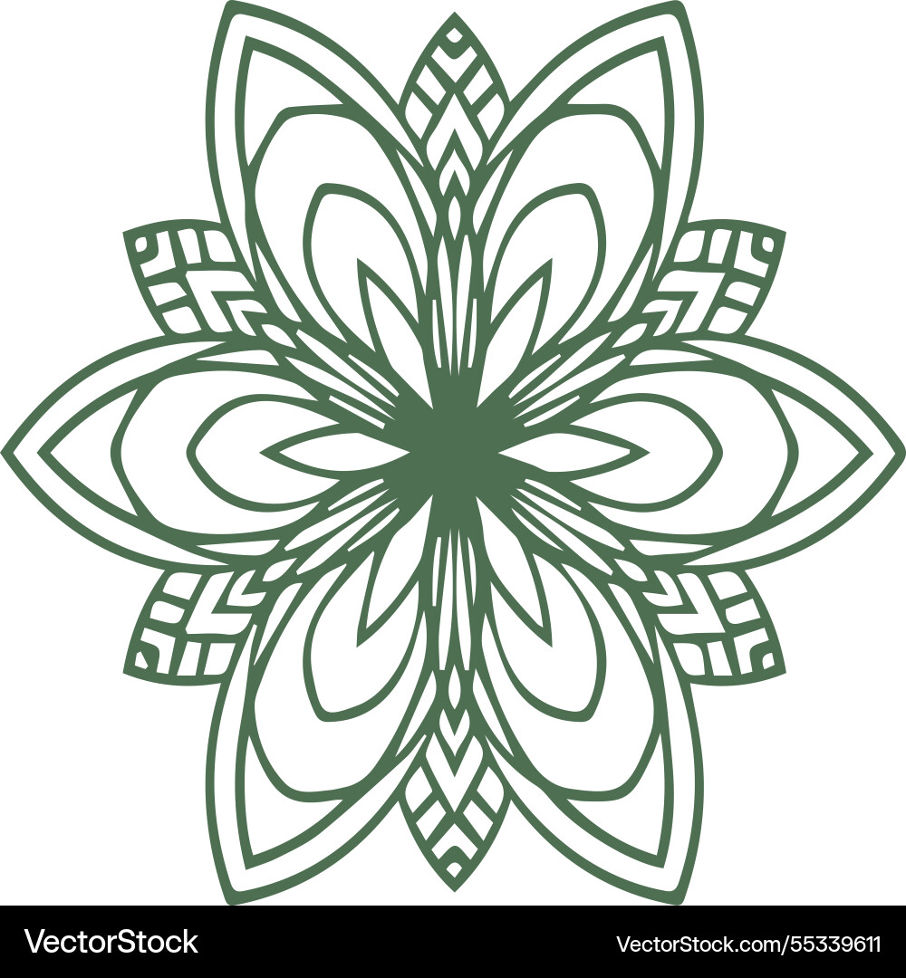 Beautiful flower art and mandala design Royalty Free Vector
