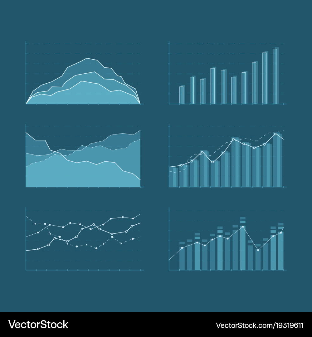 Business data market elements template diagrams Vector Image