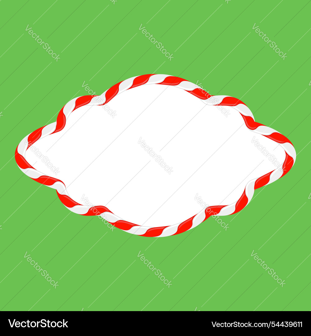 Christmas candy cane frame with red and white Vector Image