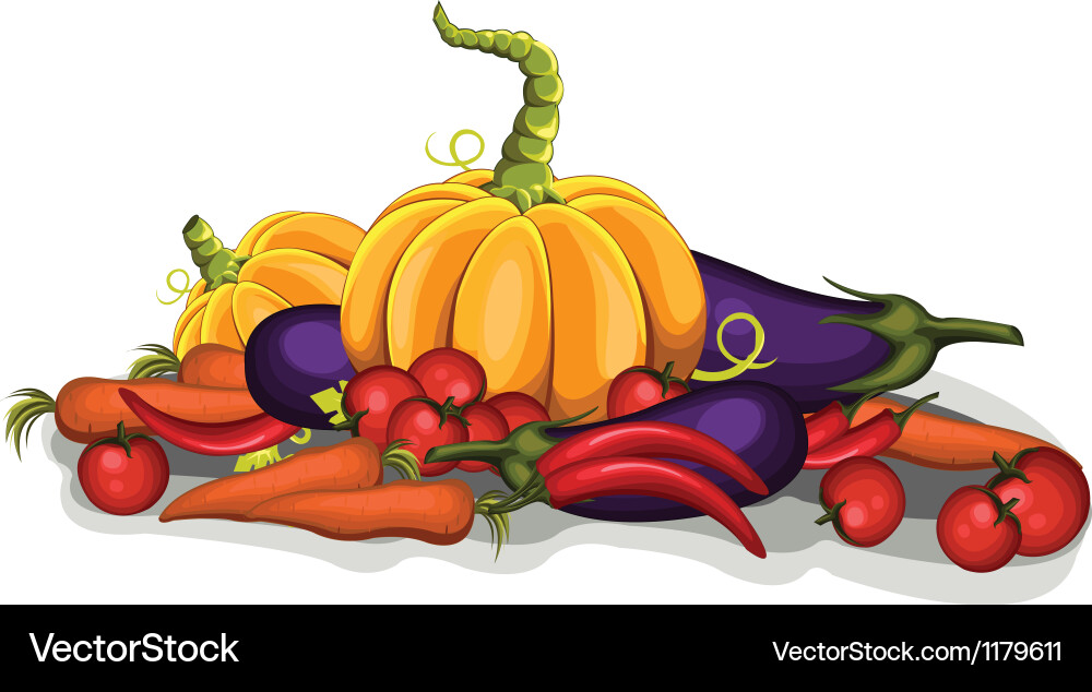 Colorful Vegetable Still Life Royalty Free Vector Image