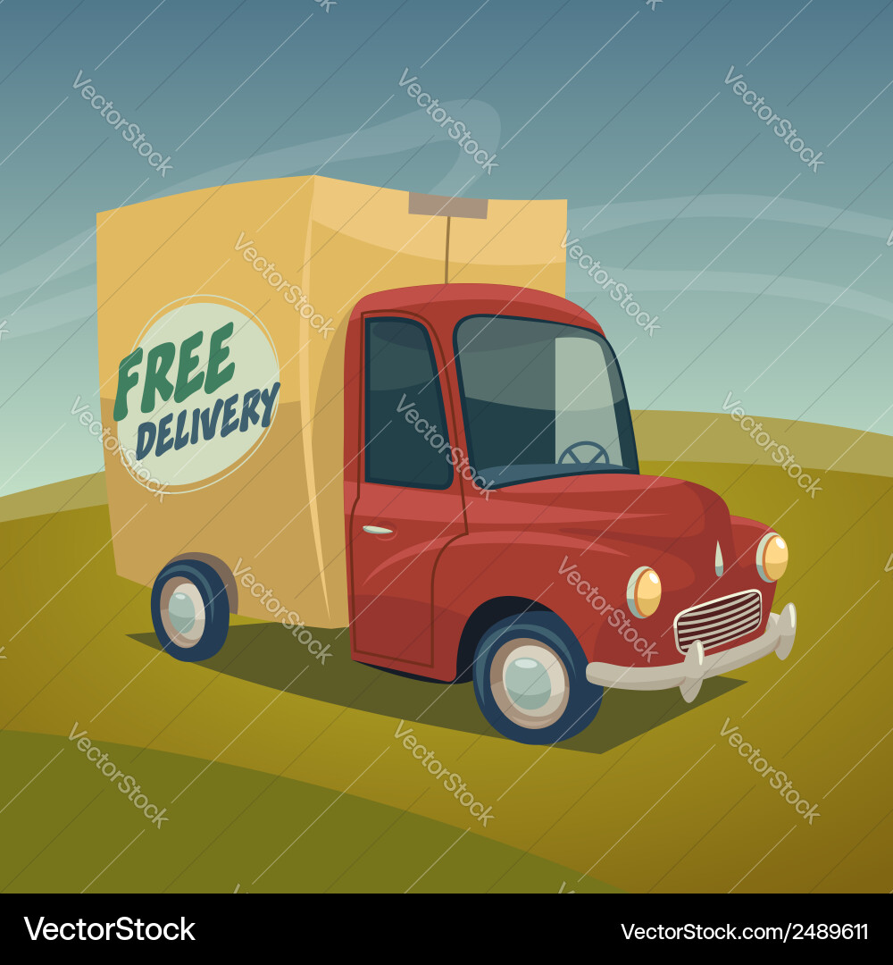 Delivery car Royalty Free Vector Image - VectorStock
