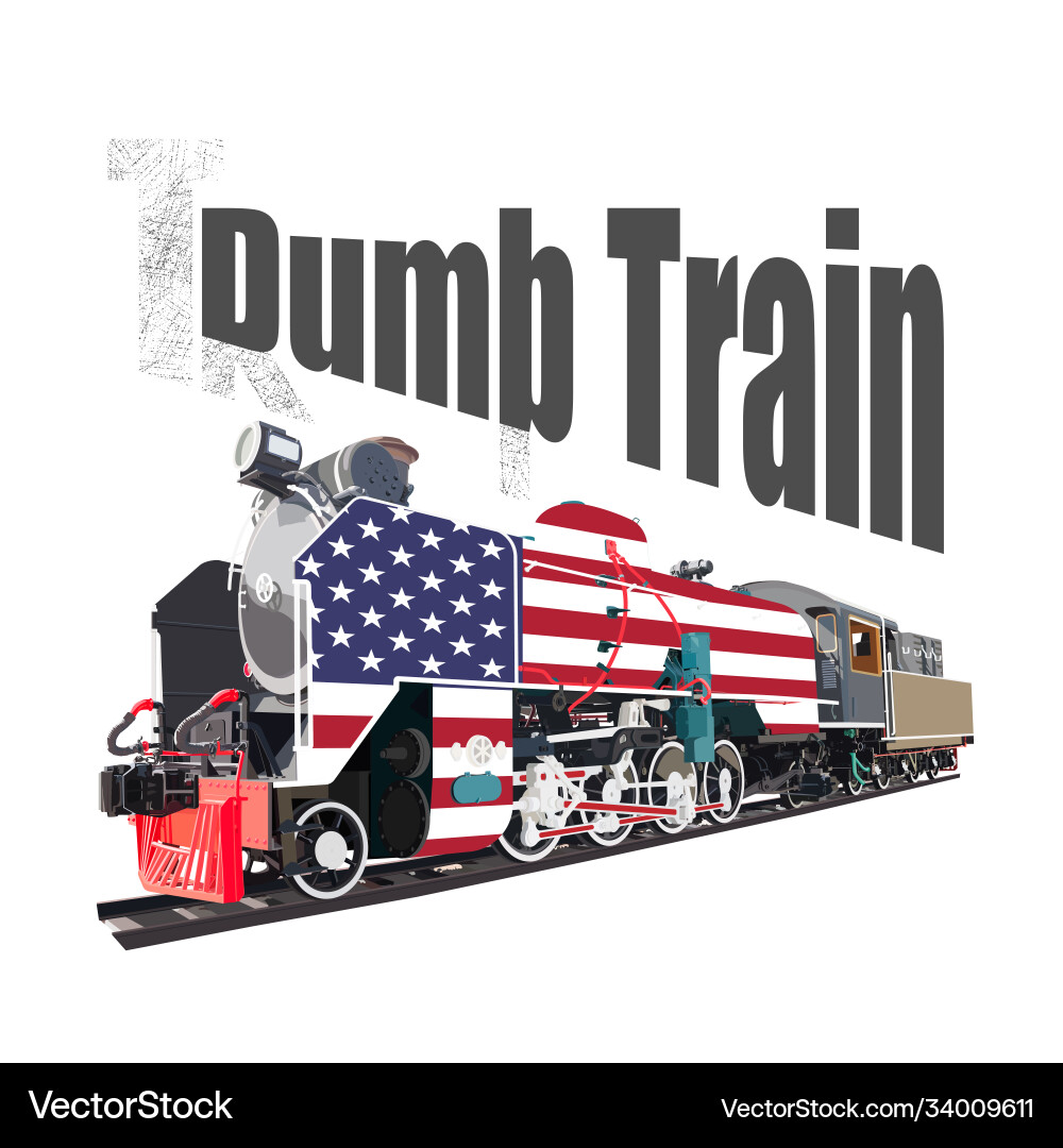 Dumb train wordplay from trump steam Royalty Free Vector