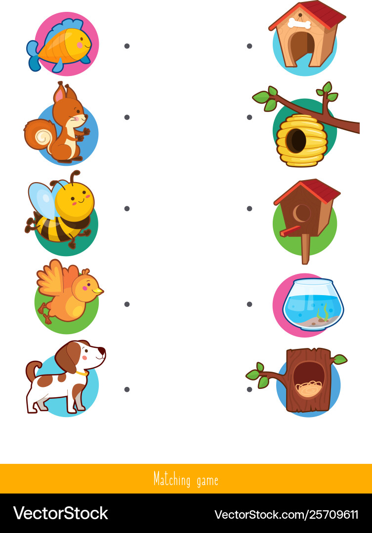 Educational children game matching for kids Vector Image