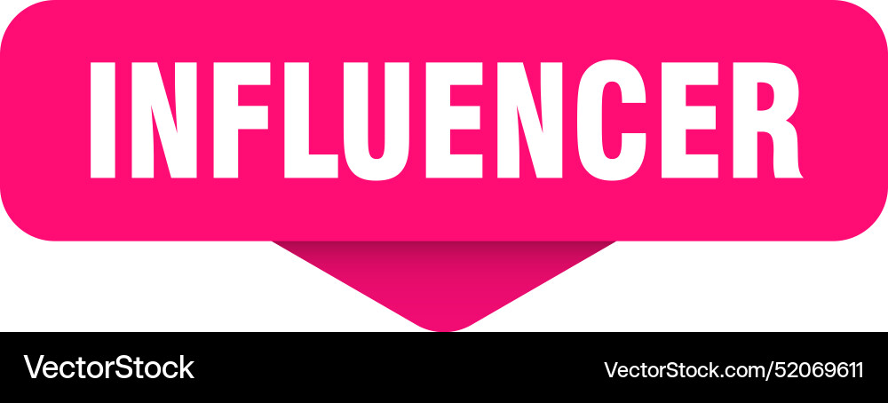 Influencer sticker sign on transparent Royalty Free Vector