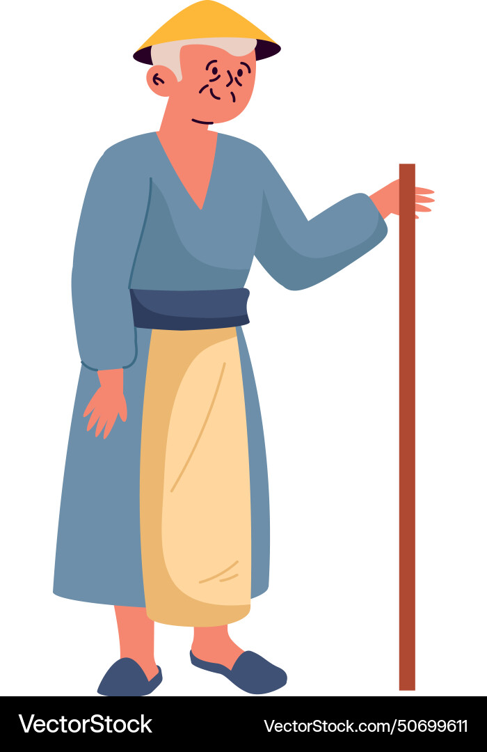 Myanmar elder man Royalty Free Vector Image - VectorStock