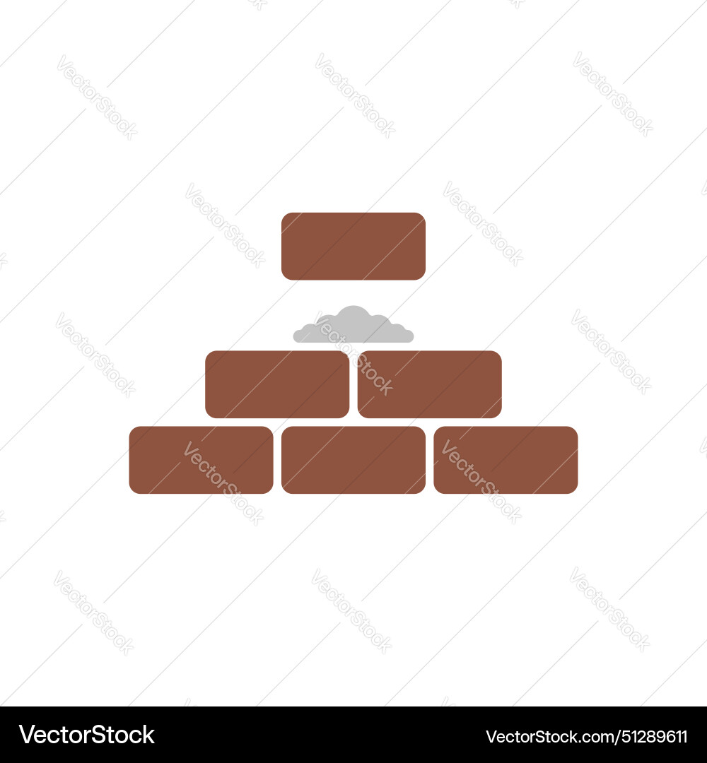 New cartoon wall like laying bricks on cement Vector Image