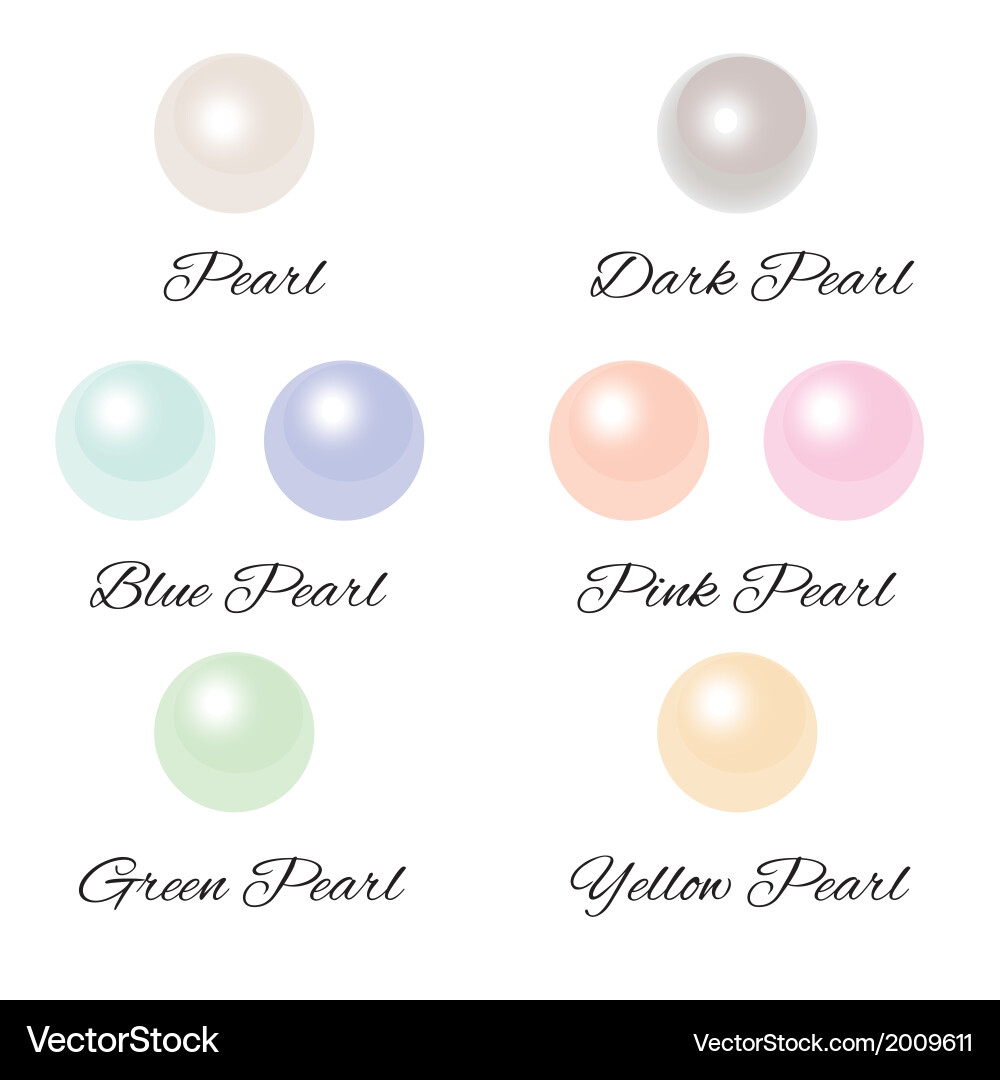 Pearl set with text Royalty Free Vector Image - VectorStock