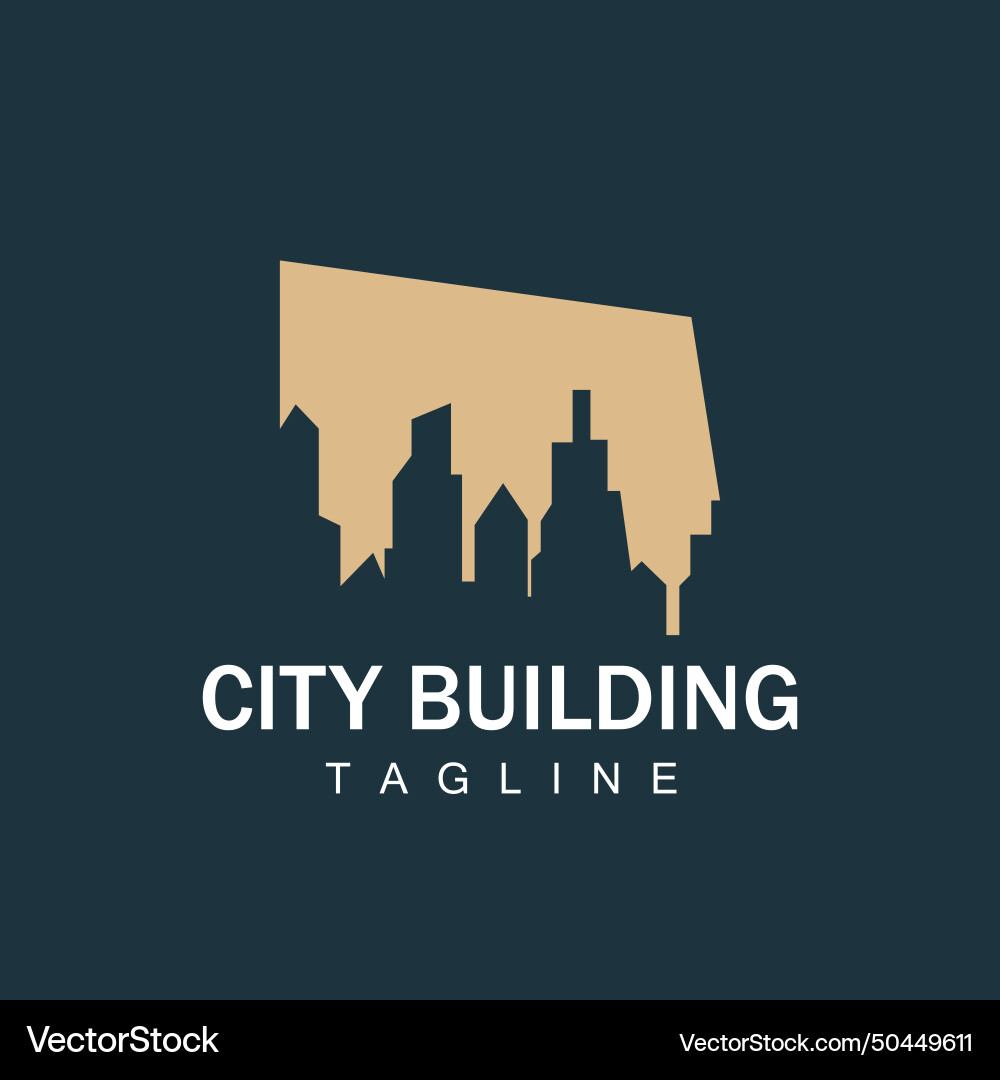 Skyline building logo simple modern design Vector Image
