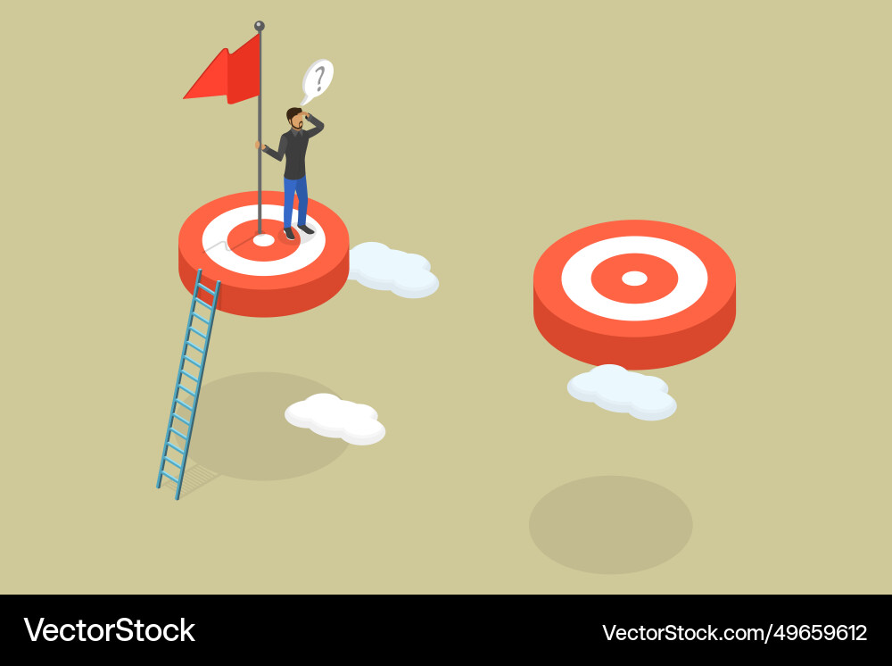 3d isometric flat of challenge Royalty Free Vector Image