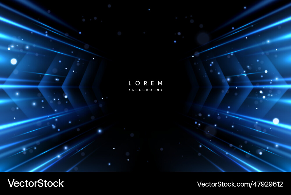 Abstract blue light motion effect with arrows Vector Image