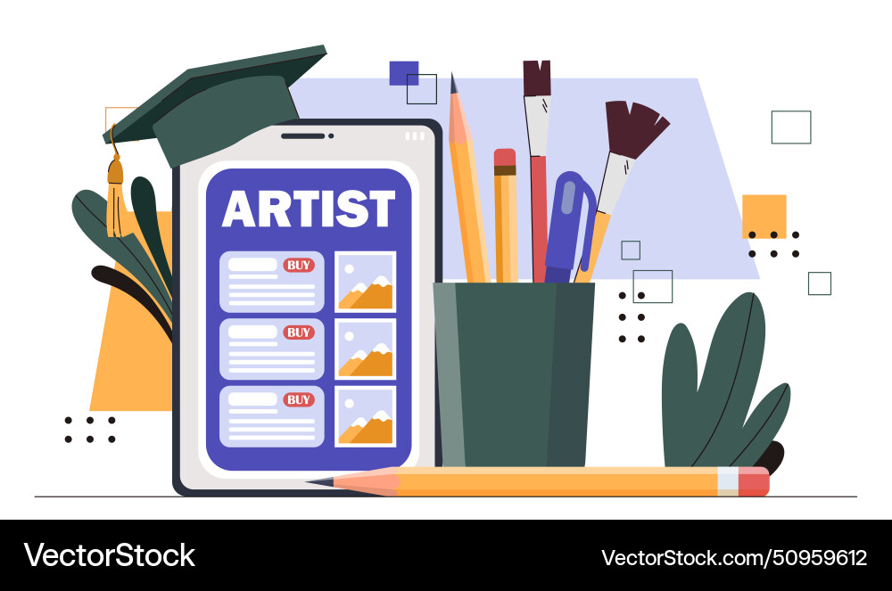 Artist online platform Royalty Free Vector Image
